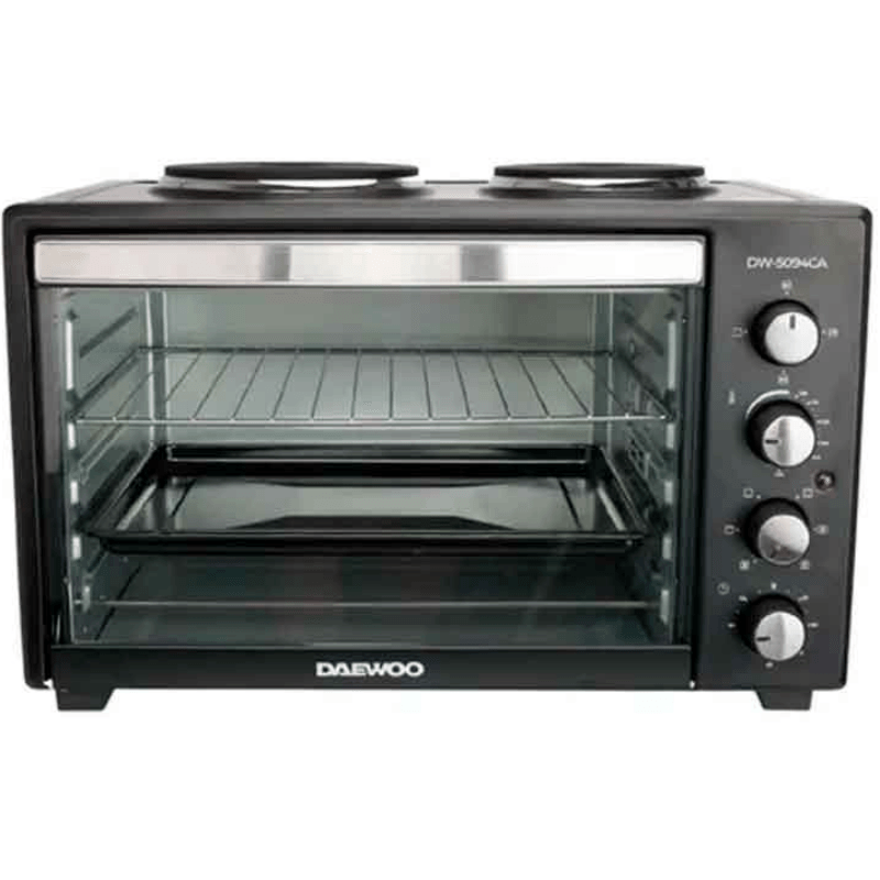 HORNO ELECTRICO DAEWOO 55L C-ANAFE NEGRO 2000W DW-5094CA