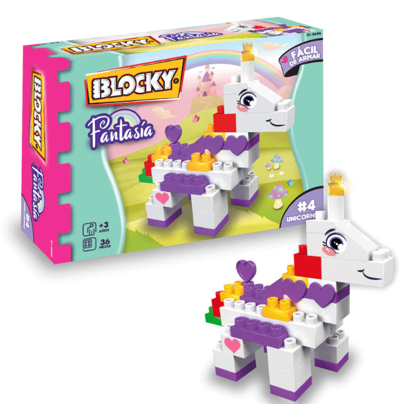 JUGUETE RASTI BLOCKY MINI UNICORNIO FANTASIA 01-0696