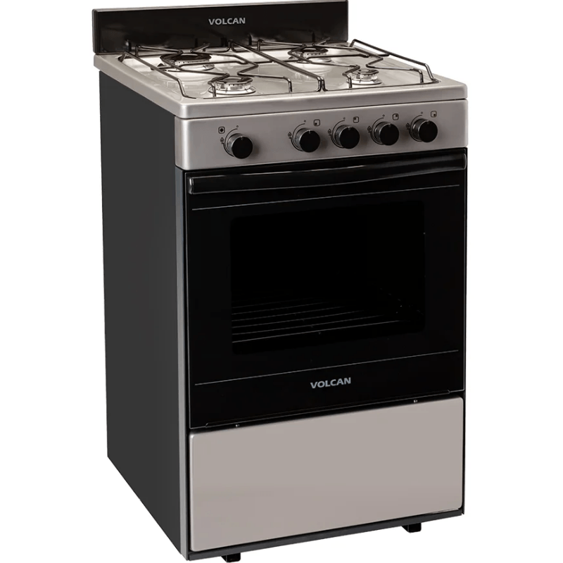 COCINA VOLCAN 55CM ACERO INOX. MULTIGAS SIN CAJON PARRILLA 87679